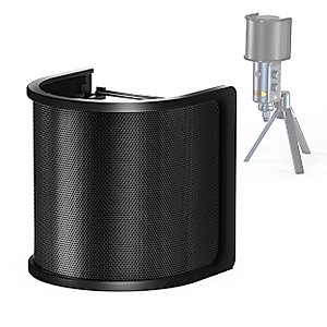 IXTECH Microphone Pop Filter, Mic Pop Screen with Metal Mesh and Foam Filter, Handheld Mic Windscreen Cover Pop Shield, Noise Shield Microphone Accessories for Podcasts Recording Vlogging Streaming.