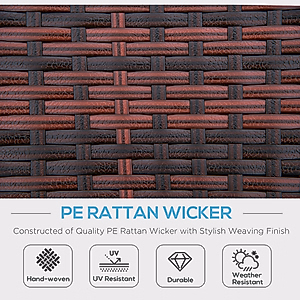 Outsunny 4-Piece Round Convertible Daybed with Cushions, Outdoor PE Rattan Patio Wicker Sofa Set, Sunbed with Adjustable Sun Canopy, Sectional Sofa, 2 Chairs, Table, 3 Pillows, Light Blue