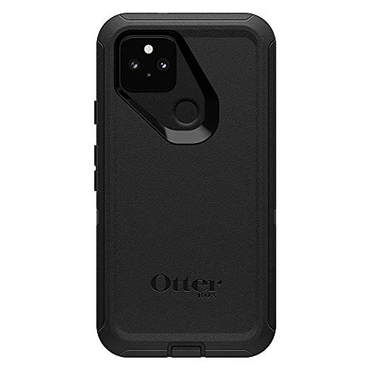 OtterBox Google Pixel 5 Defender Series Case - BLACK, rugged & durable, with port protection, includes holster clip kickstand