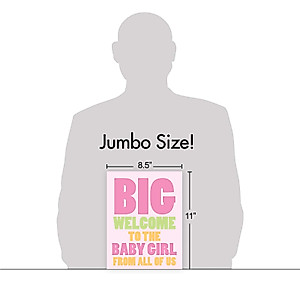 NobleWorks, Hilarious New Baby Congratulations Card, Pregnancy Notecard w/Envelope, From All of Us (8.5 x 11 Inch), New Baby Girl J6855BBG-US