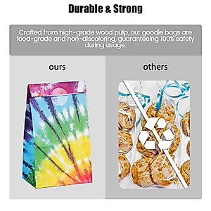 STARRKY 40PCS Party Favor Bags, Tie Dye Gift Bags, Kids Birthday Party Gift Bags Camouflage Treat Bags, 8.7 x 4.7 x 3.1 inches Goodie Bags Retro Tie Dye Party Decorations