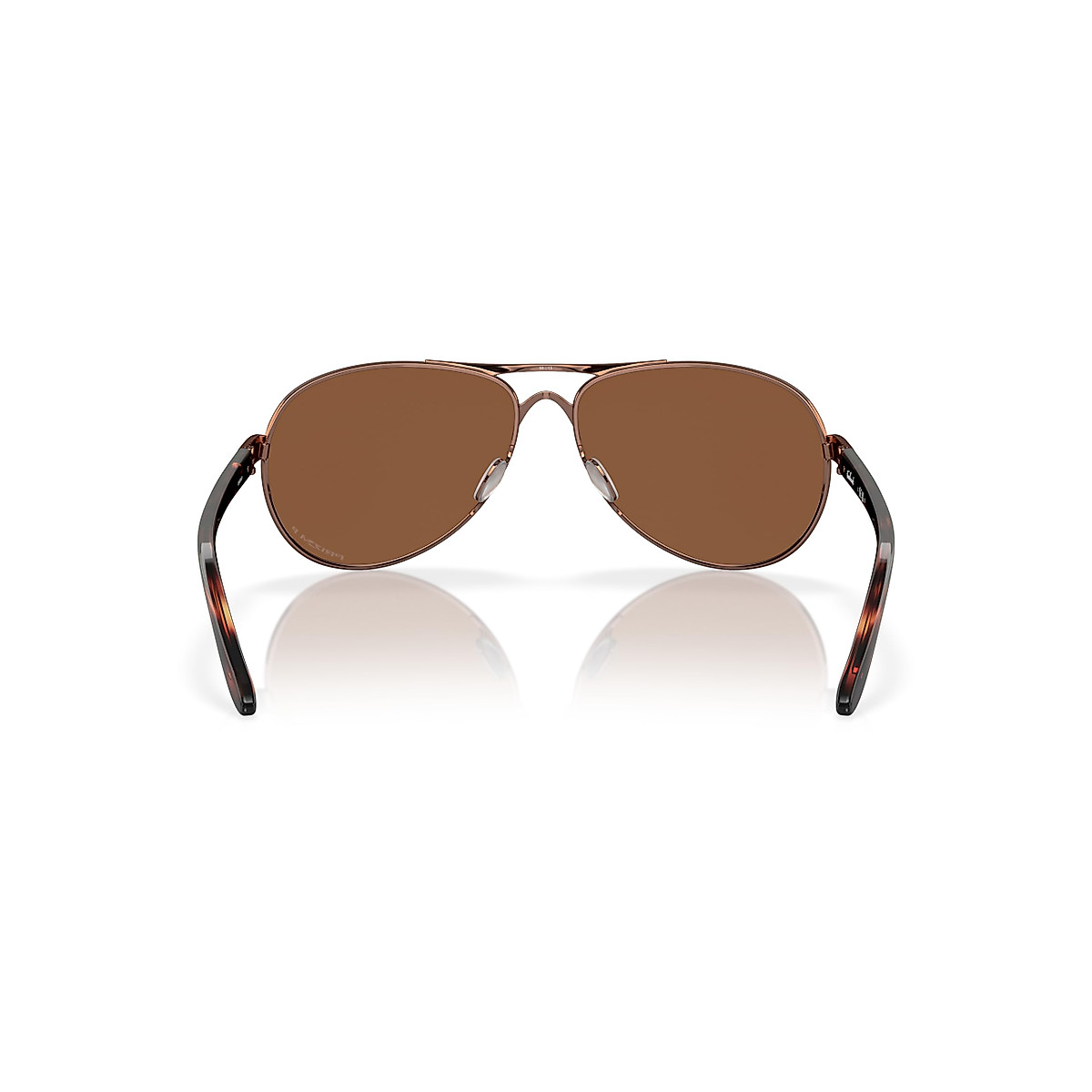 Oakley Women's OO4079 Feedback Aviator Sunglasses, Rose Gold/Prizm Tungsten Polarized, 59 mm