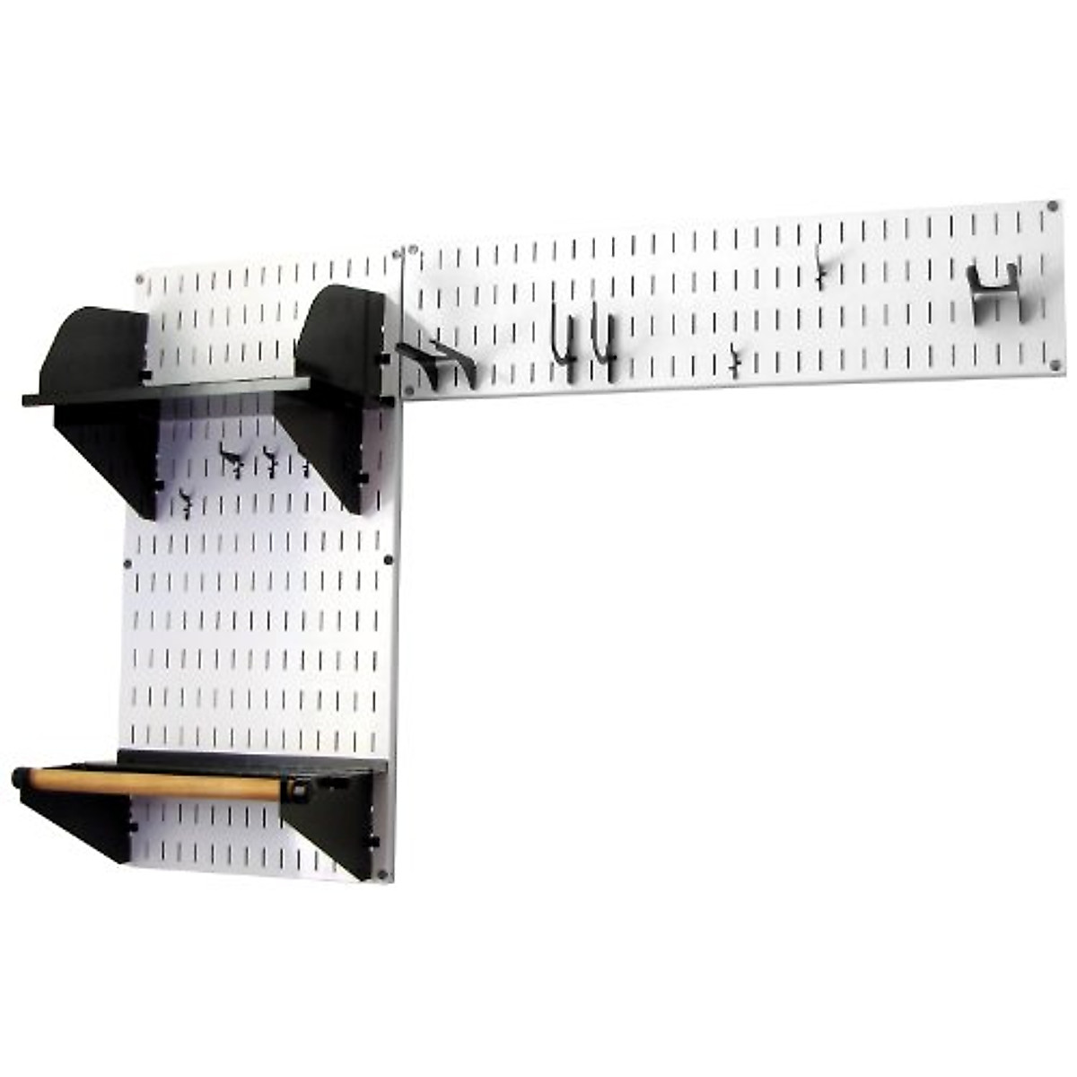 Wall Control Laundry Room Organizer Wall Mounted Laundry Room Storage and Organization Standard Kit White Wall Panels and Black Accessories