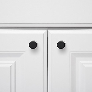 Amazon Basics Whistle Cabinet Knob, 0.75-inch Diameter, Flat Black, 10-Pack