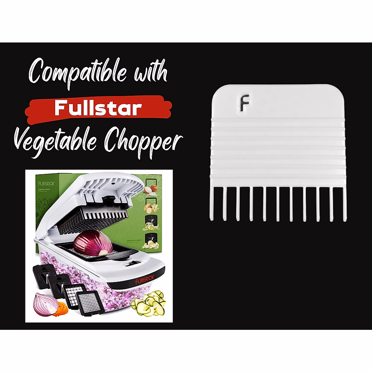 Vegetable Chopper Cleaning Tool 2 PACK - 3D Printed Cleaner Tool Rake for Fullstar Vegetable Chopper