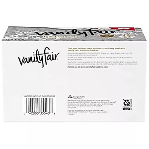 Vanity Fair Dinner Napkins, Pre Folded, 40 CT Silver (1)