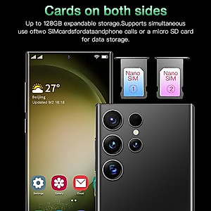 VSMOX S23Ultra Smartphones 5G SIM Free Unlocked, 6.7in HD Display Mobile Phones with Built-in Pen, 8GB 256GB, Android 13, 32MP 64MP, 6800mAh, Dual SIM, 10W Charger,Army Green-8GB~256GB