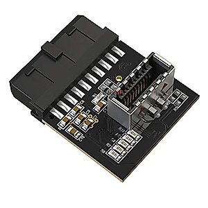 LINKUP - [Active Chip] USB 3.0 (3.2 Gen 1) Internal IDC 20 Pin Motherboard Header to A-Key (Type-E) 20 Pin Female Converter for Type C Panel Mount Adapter