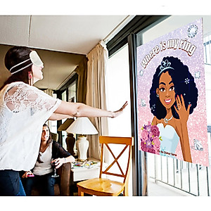 Bridal Shower Bachelorette Party Games, Pin The Ring on The African American Bride Game Bridal Shower Wedding Engagement Party Games Girls Night - 56 Guests