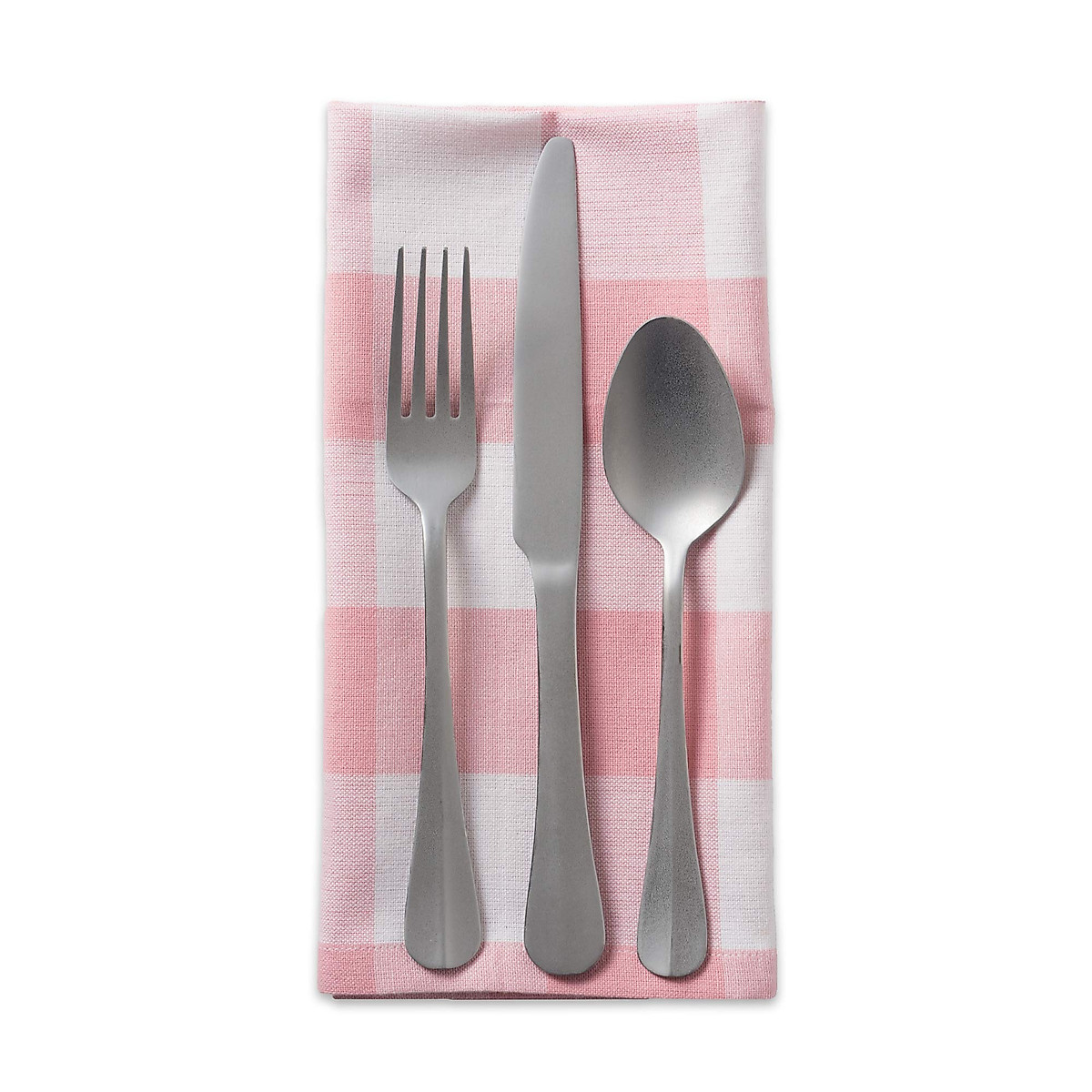 DII Buffalo Check Collection, Classic Farmhouse Tabletop Set, Napkin Set, 20x20, Pink & White, 6 Piece
