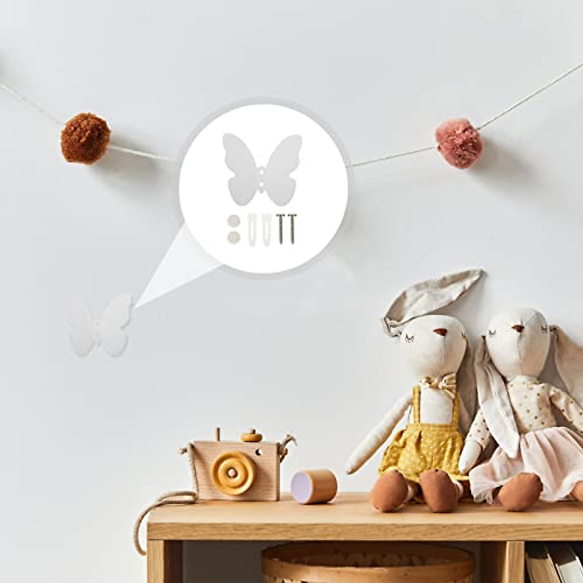 MAJHER 1set Handbag Umbrella Free Fashion Butterfly-Shape Hooks Punch Clothes Copper Hallway Mounted Screws Bedrooms Decor Towel for Hanging Entryway Door Hook Butterfly-Design Coat Hanger Hangers