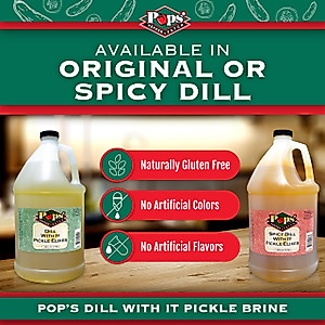 Pops Pepper Patch Pickle Elixer - Dill Pickle Brine for Leg Cramps, Pickle Pops, Pickle Shots - Made from Real Dill Pickles - No Artificial Colors or Flavors - Aids in Hydration - 1 Gallon