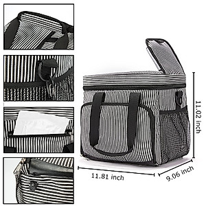 MOV COMPRA 15L Insulated Lunch Bags for Men, Leakproof Lunch Box for Adults, Mens Lunchbox for Work,Picnic,Camping. (24-Can(Black))