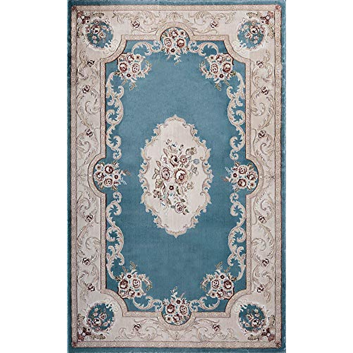 Rugs America Century Centurion CY10A Aubusson Blue Transitional Vintage Area Rug, 2'0"x4'0"