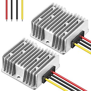 Dreyoo 2 Pack 36V 48V to 12V Converter Golf Cart Voltage Reducer, 10A 120w DC to DC Buck Converter 12 Volt Voltage Regulator for Golf Cart Club Car Audio LED Strip Light Universal Power Stabilizer