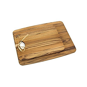 Lipper International Teak Wood Cutting Boards, Set of 2, Includes 1 Small and 1 Large
