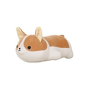 zhidiloveyou Corgi Stuffed Animal Shiba Inu Dog Kawaii Plush Toy Soft Hug Pillow, 15.75 inch