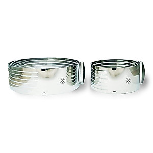 NewlineNY Stainless Steel 2 Pieces Cake Slicer Adjustable Multilayer Circular Molding Plating Forming Round Cake Rings, Set of 2 (10 to 12” + 6 to 8” x 3.2” H)
