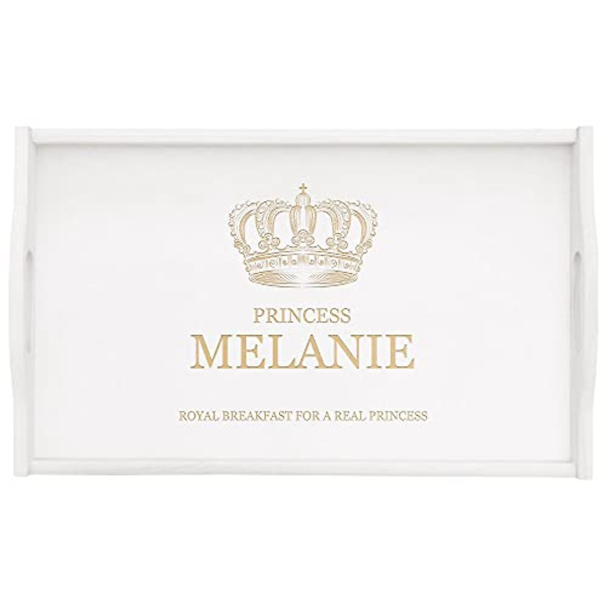 Maverton Breakfast Tray Table for Women - Personalized Bed Tray - Laptop Table with Foldable Legs - Decorative Serving Tray with Engraving - for Birthday - Serving Tray for her - Princess