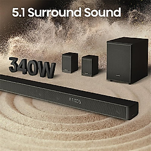 Hisense 5.1 Channel Soundbar with Wireless Subwoofer AX5100G - Black (Renewed)