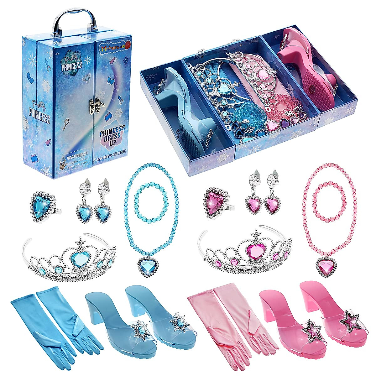 Princess Toys for 3 4 5 6 7 8 Year Old Girls,Toddler Little Girl Toys ages 3+ Year Old Birthday Easter Halloween Christmas Gifts Princess Dress Up Shoes Exquisite Box Indoor Outdoor Party Games