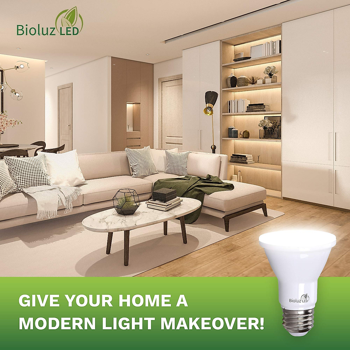 Bioluz LED 10 Pack PAR20 LED Bulb 90 CRI 5.5W = 75W Replacement Spot Light Bulb 3000K Soft White, E26, 40 Degree Beam Angle, UL Listed & Title 20