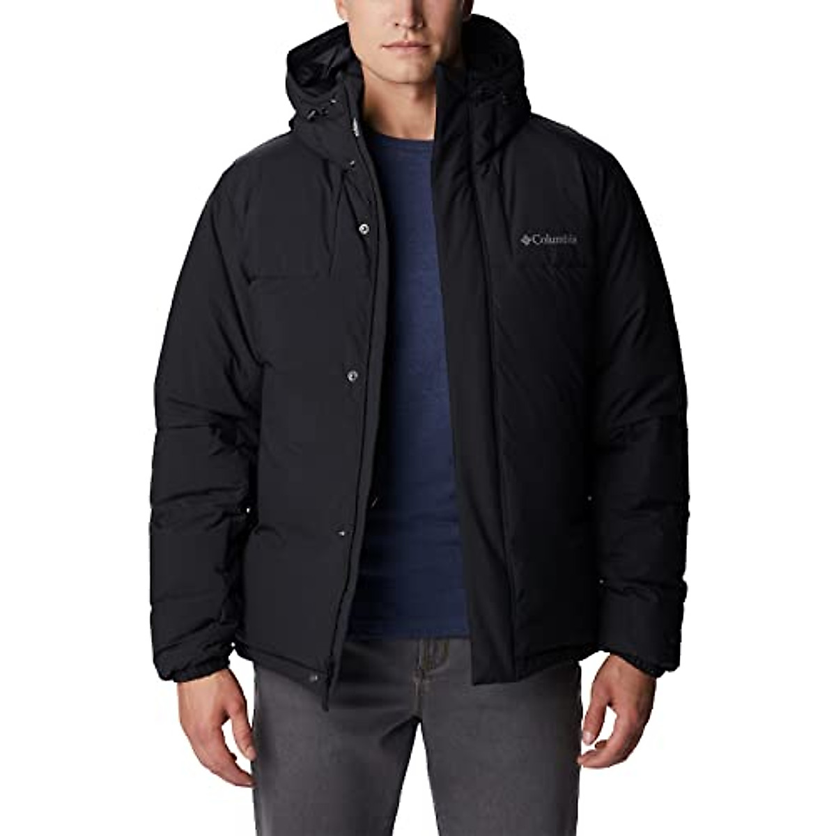Columbia Men's Aldercrest Down Hooded Jacket, Black, X-Large
