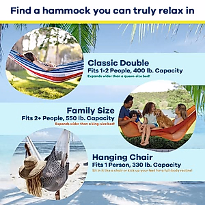 Handwoven Hammock by Yellow Leaf Hammocks - Double Size, Fits 1-2 PPL, 400lb max - Weathersafe, Super Strong, Easy to Hang, Ultra Soft, Artisan Made - Color: Desert Multicolor