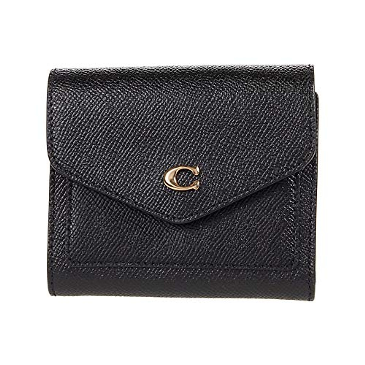 COACH Cross Grain Leather Wyn Small Wallet Li/Black One Size