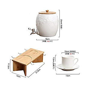 EVANEM Large-Capacity Ceramic Cold Kettle Water Set Heat-Resistant Cold Water Beer Kettle Water Cup with Shelf