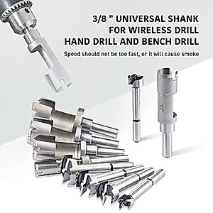 Anfrere 3/4" Wood Plug Cutter and Forstner Bit for Wood Cutting Tool Cork Drill Bit Knife, 3/8" Round Shank Carbon Steel Taper Tapered Cutting Tool Cork Drill Bit Knifes, WCB-A2