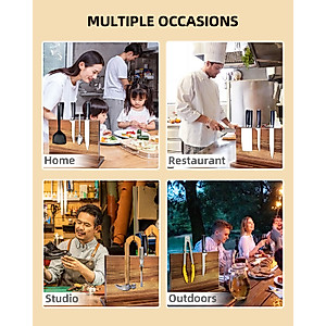 Magnetic Knife Holder Block Rack Double Sided Acacia Wooden Magnetic Knife Display Stand with Strong Enhanced Magnets for Kitchen Knife Counter Multifunctional Storage