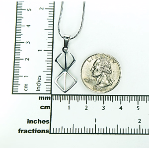 Ann Claridge Berserker Rune Necklace,with 20in Chain,Pure 304 Stainless Steel,Viking Warrior Protection Symbol Charm Pendant and Black Drawstring Bag,Silver