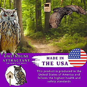 Owl Attractant - Bait Lure for Owl Houses and Boxes - 2oz Spray Bottle - Research-Backed All Natural Pheromone and Scent Mimicking Formula Blend - Made in The USA
