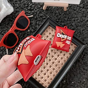 Cute Airpod Case, 3D Cartoon Funny Doritos Protection Case Covering The Skin, with Keychain for Airpods 1&2(Doritos)