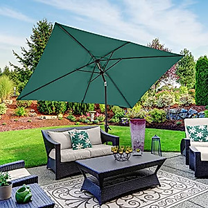 Pure Garden 50-LG1278 Hunter Green Rectangular Patio Umbrella Color