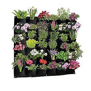 Active Gear Guy Vertical Hanging Outdoor Wall Planter with 36 Felt Pockets to Hold Living or Artificial Plants, Flowers, and Herbs, Great Décor for Patios, Gardens, and Entryways, Lightweight
