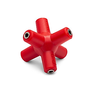 HOSA Technology GMM-105 Knucklebone Adaptor 3.5 MM X 6 CMM-830 3.5 mm TS to 3.5 mm TS Unbalanced Patch Cables, 1 Foot Bundle