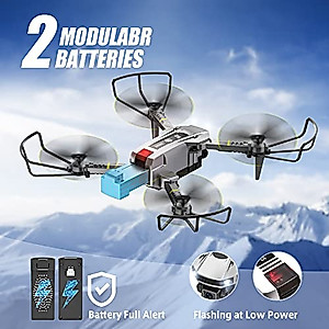 TOPRCBOXS S2 Mini Drone for Kids with 1080P HD Camera, FPV Quadcopter Cool Toys Gifts for Boys Girls, Foldable Drones with Altitude Hold, Gravity Control, 3D Flips, Headless Mode, and 2 Batteries