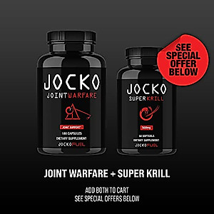 Jocko Fuel Antarctic Krill Oil Omega 3 Fatty Acid Supplements DHA & EPA - 500mg Softgels - Supports Joints, Mobility & Mental Function (60 Softgels)
