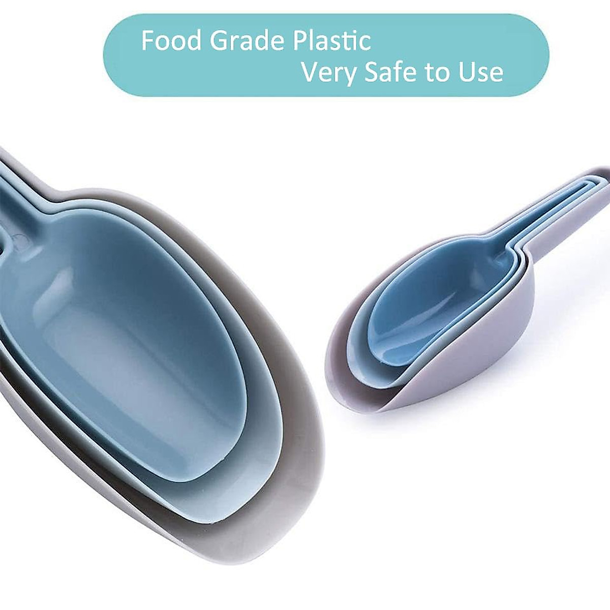 Set of 3 Ice Scoop, Plastic Kitchen Ice Scoop for Canisters or Ice Maker, Food Scoops for Canisters, Freezer, Flour, Dry Foods, Coffee Beans, Pop Corn, Pet Dog Cat Food (Mix I)