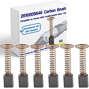 6 PCS Carbon Brushes Repairing Part Compatible with for Dremel 4000 Motor Brush,for Dremel 2610005646 Motor Replacement Part