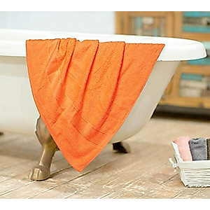 Belizzi Home Ultra Soft 6 Pack Cotton Towel Set, Contains 2 Bath Towels 28x55 inch, 2 Hand Towels 16x24 inch & 2 Wash Coths 12x12 inch, Ideal for Everyday use, Compact & Lightweight - Orange