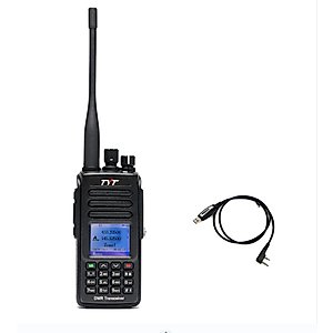 TYT MD-UV390 Plus 10 Watts High Power with AES256 Encryption DMR UHF VHF IP67 Waterproof Walkie Talkie with Programming Cable