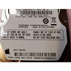 MK7559GSXF, C0/GQ108B, HDD2J60 P TN01 T, Toshiba 750GB SATA 2.5 Hard Drive (Certified Refurbished)