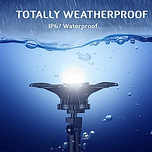 SainSonic Solar Spot Lights Outdoor, Lotus IP67 Waterproof Garden Lights with 5 No Peeling Panels for Long Life, Bright LED Landscape Lighting for Yard Walkway Path, 700 Lumens Cold White, 2 Packs