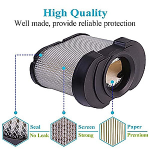 HOODELL 792105 Air Filter 696854 Oil Filter Kit Compatible with Briggs and Stratton 407777 445877 Engine John Deere D170 Z425 Lawn Mower, Replace MIU11515 Air Filter