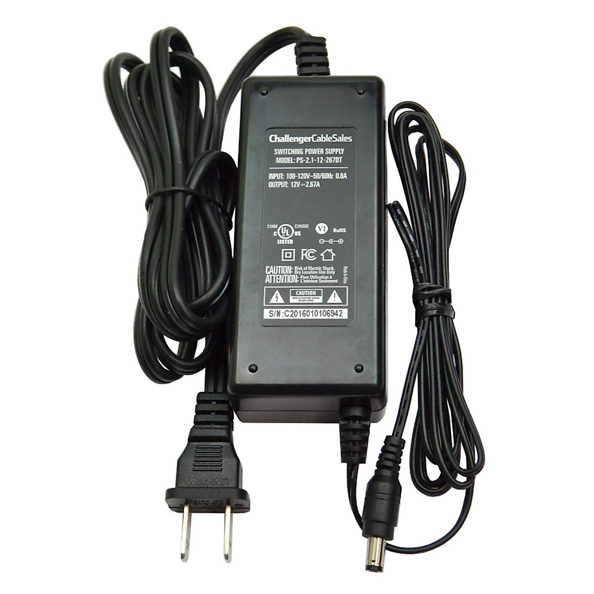 ChallengerCableSales 30W 12V 2.67A HD Reciever Switching Power Supply PS-2.1-12-267DT Compatible Replacement Spare Part for Motorola DCX3000 Series