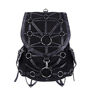 Restyle Dark Side Gothic O-rings & Black Harness Design Witchcraft Backpack