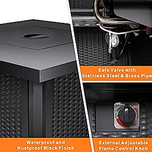 Sophilo 28 Inch Propane Fire Pit, 50,000 BTU Gas Fire Pit Table with 304 Stainless Steel Burner, Waterproof and Rustproof Fire Table with Adjustable Flame for Outdoor, Patio, Backyard, Party